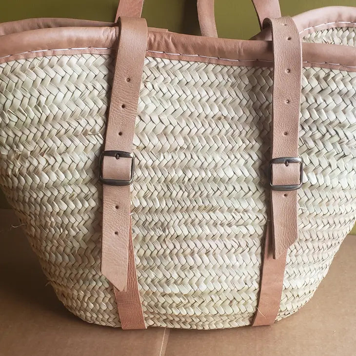 Large French Leather Trimmed Backpack – The French Cottage