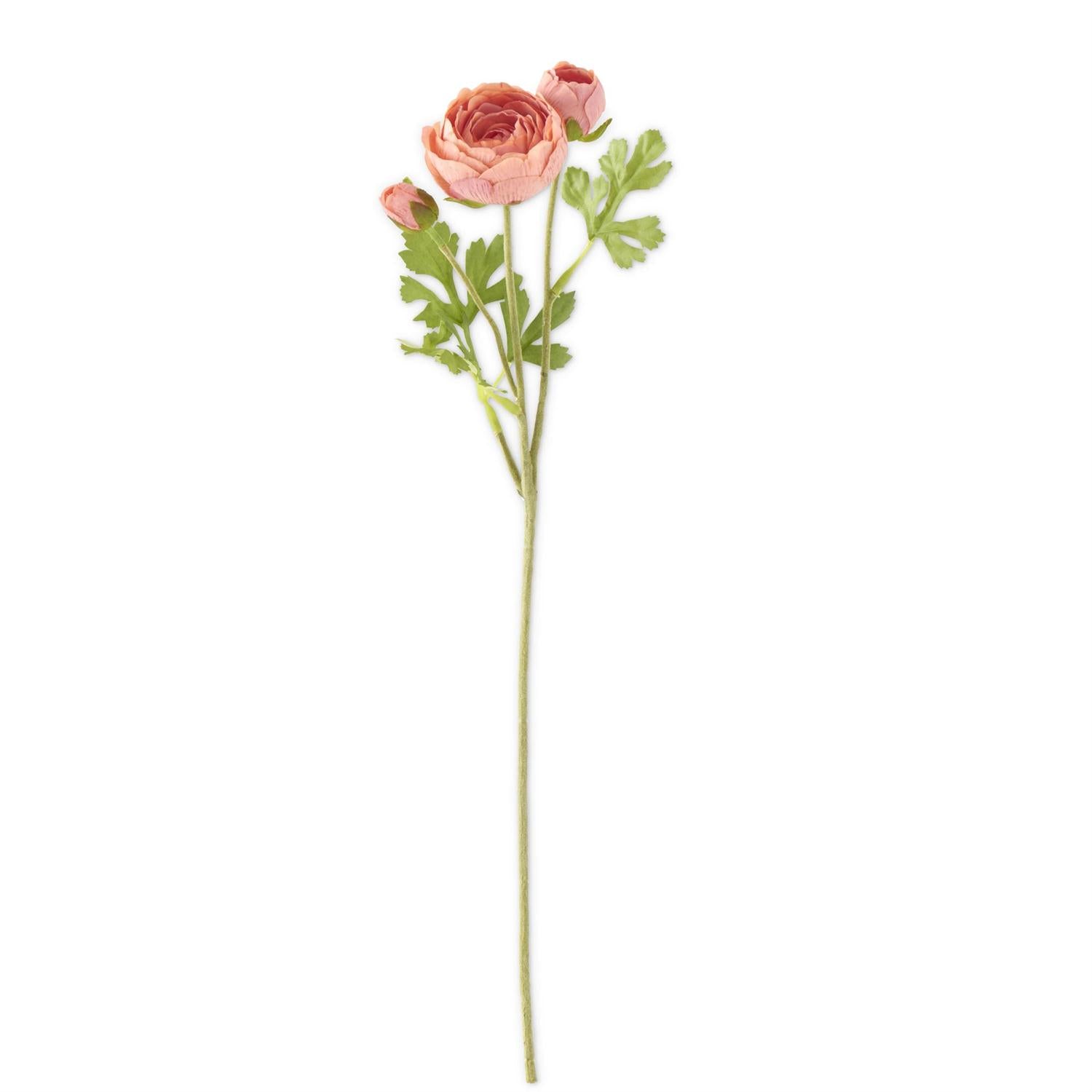 Coral Real Touch Ranunculus Stem, 21" – The French Cottage