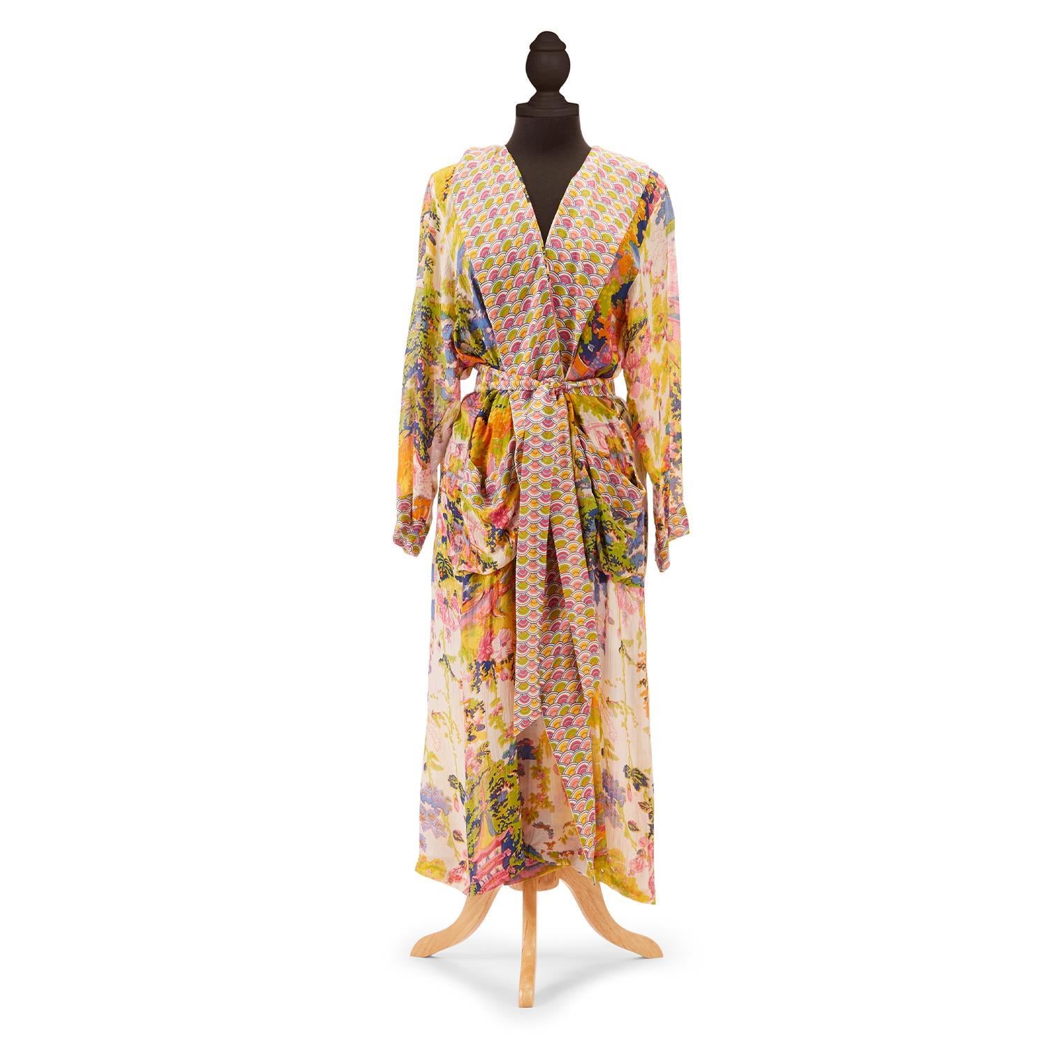 Festival Robe Long Kimono with Removable Waist Tie Closure (one size f ...
