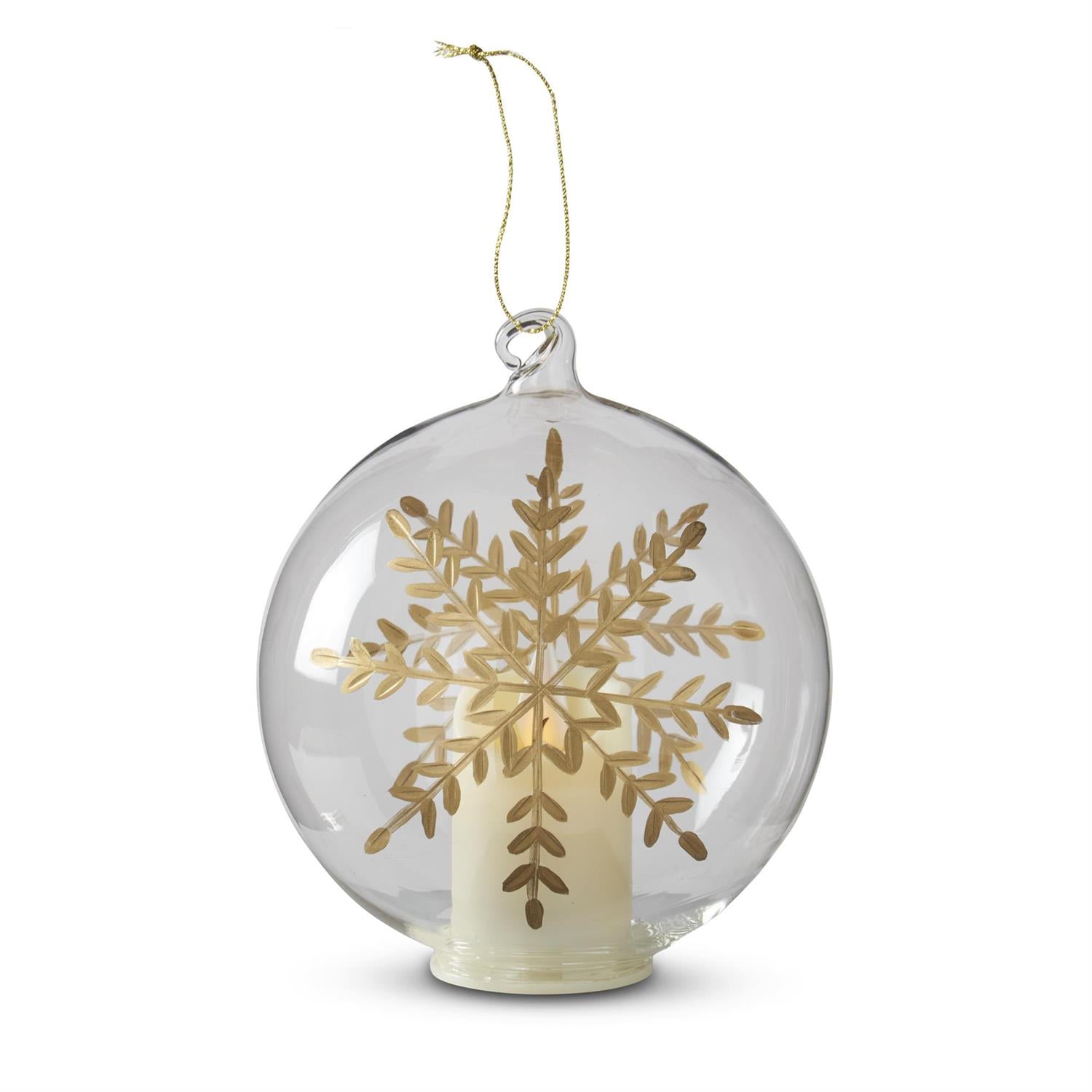 4.75" LED Glass Gilded & Etched Snowflake Orn. – The French Cottage