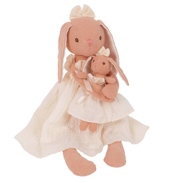 Mom and Baby Bunny Linen Dolls – The French Cottage