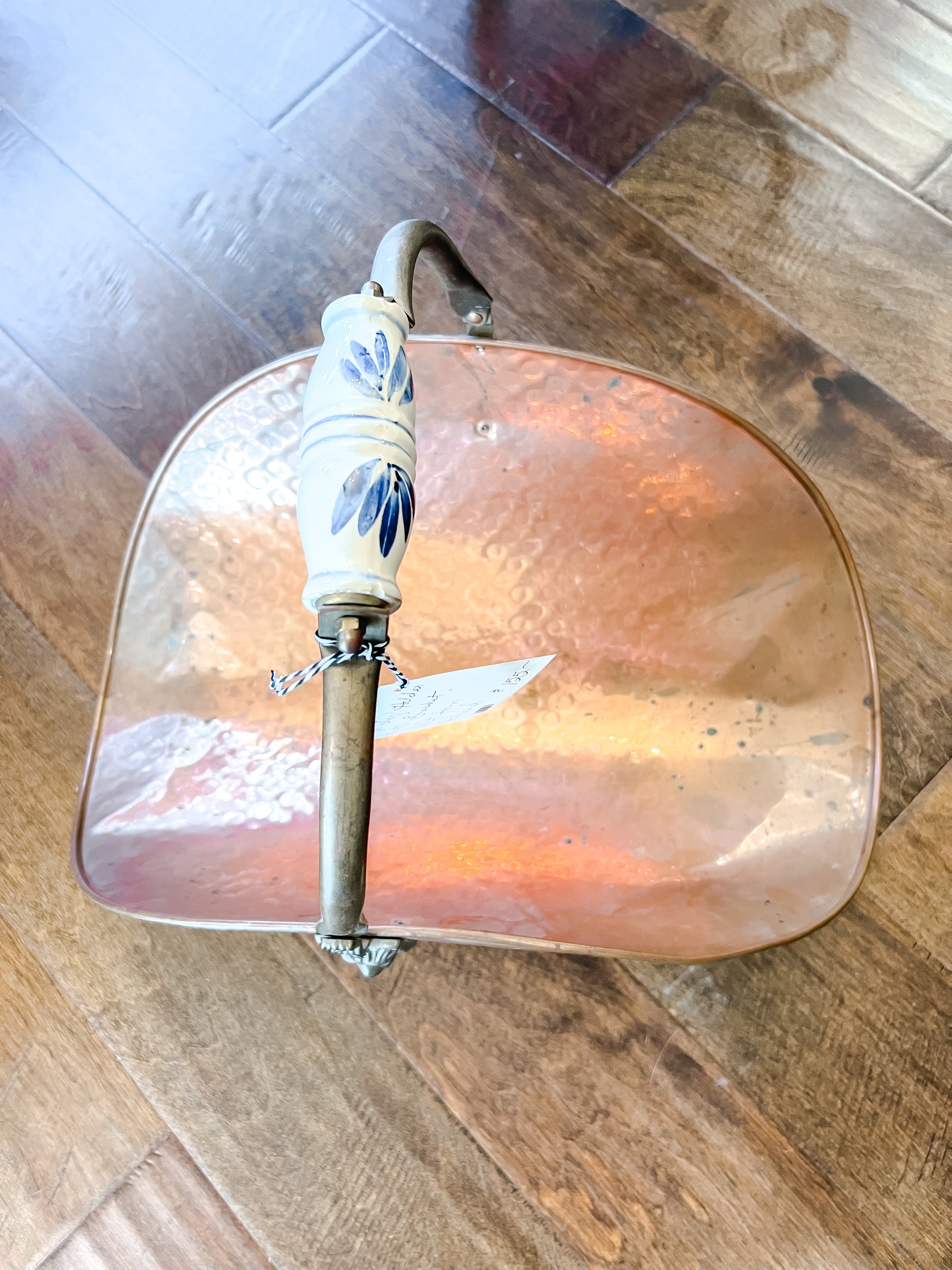 Vintage Copper Log Holder Scuttle Basket, Delft – The French Cottage