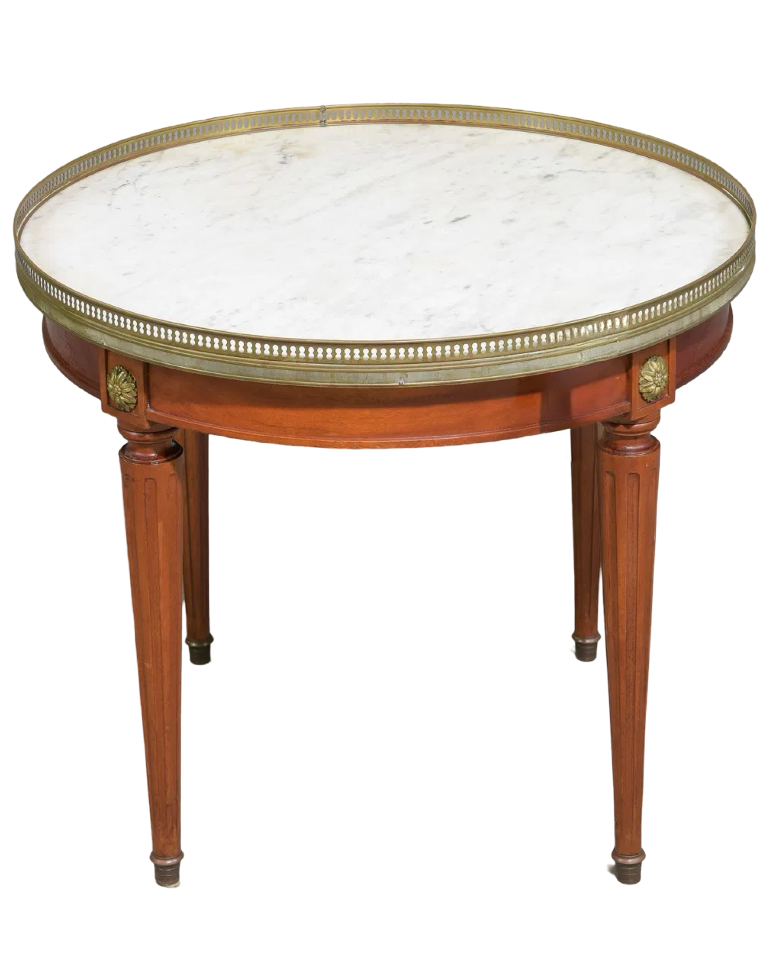 Louis XVI Style White Marble Top Boulotte Table – The French Cottage
