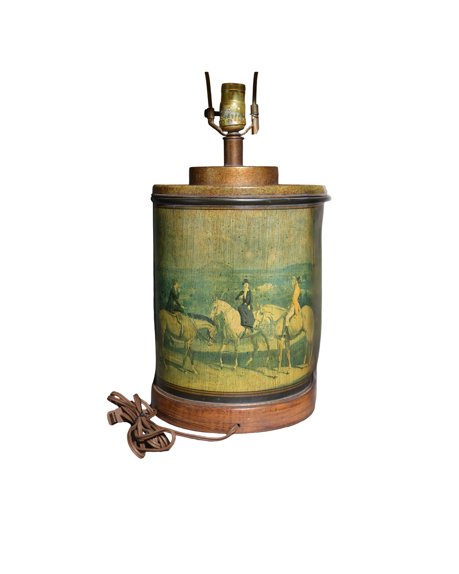 English Hunting Scene Canister Custom Lamp – The French Cottage