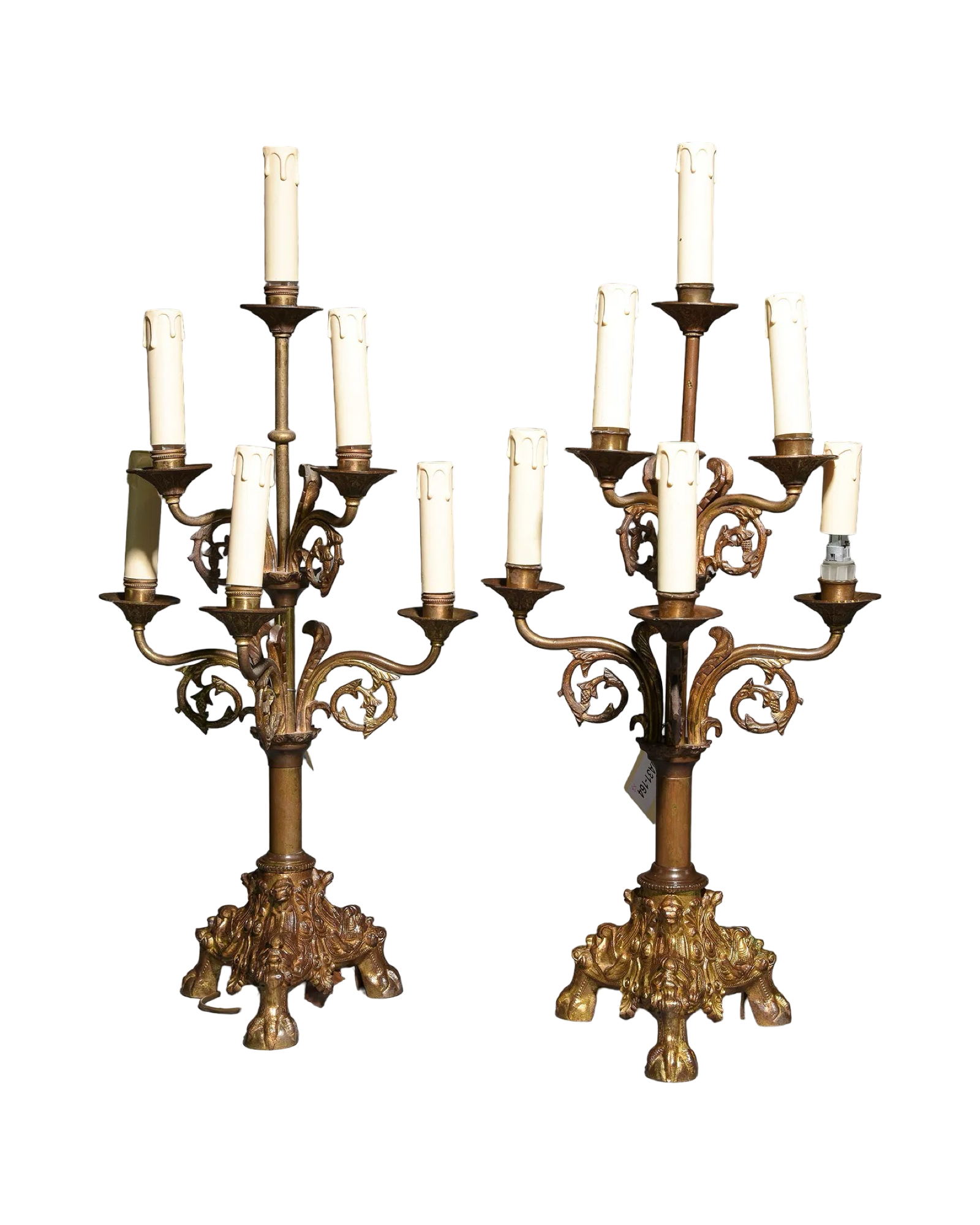 Pair of Empire 6 Light Candelabras, Lit – The French Cottage