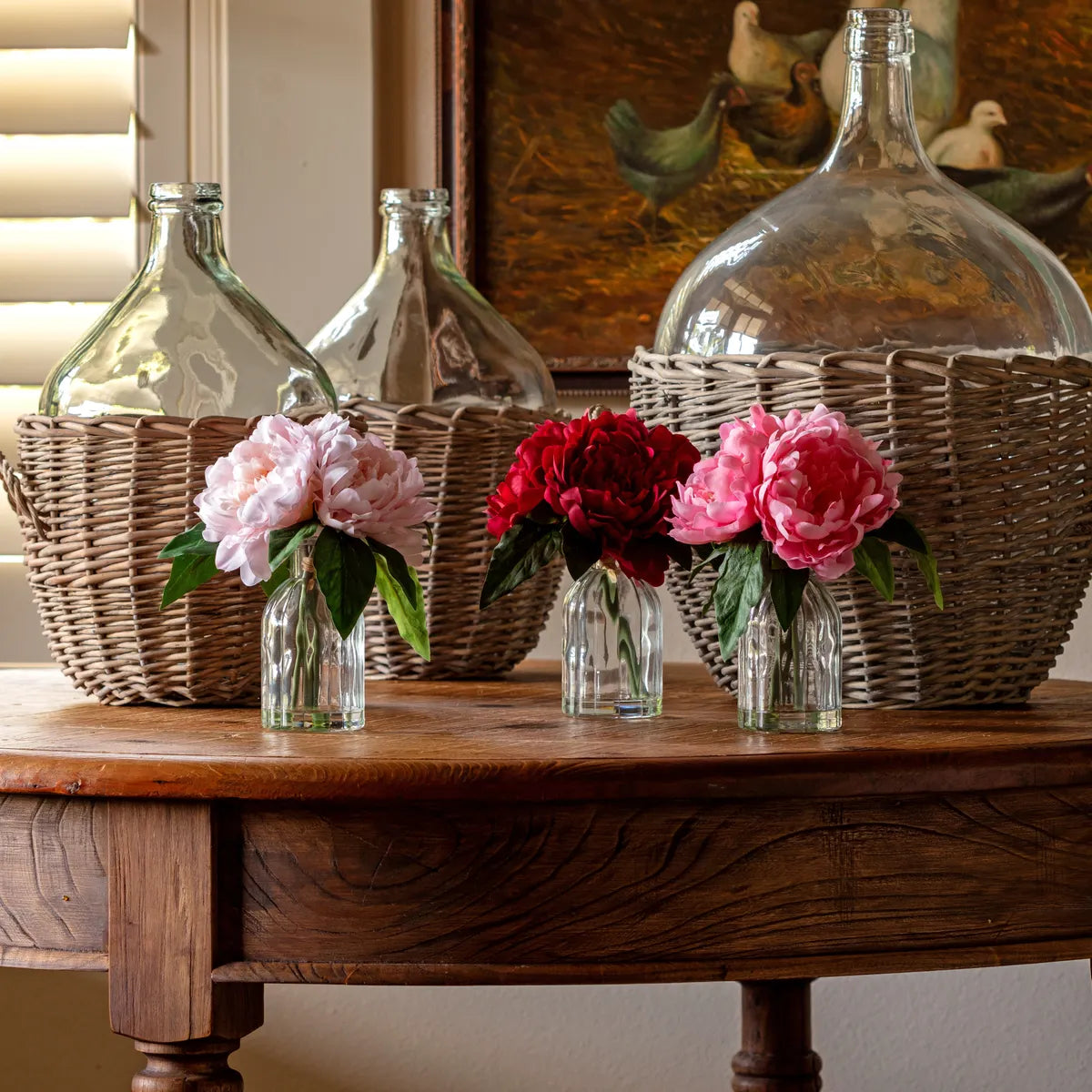 Assorted Garden Peonies in Clear Vase – The French Cottage