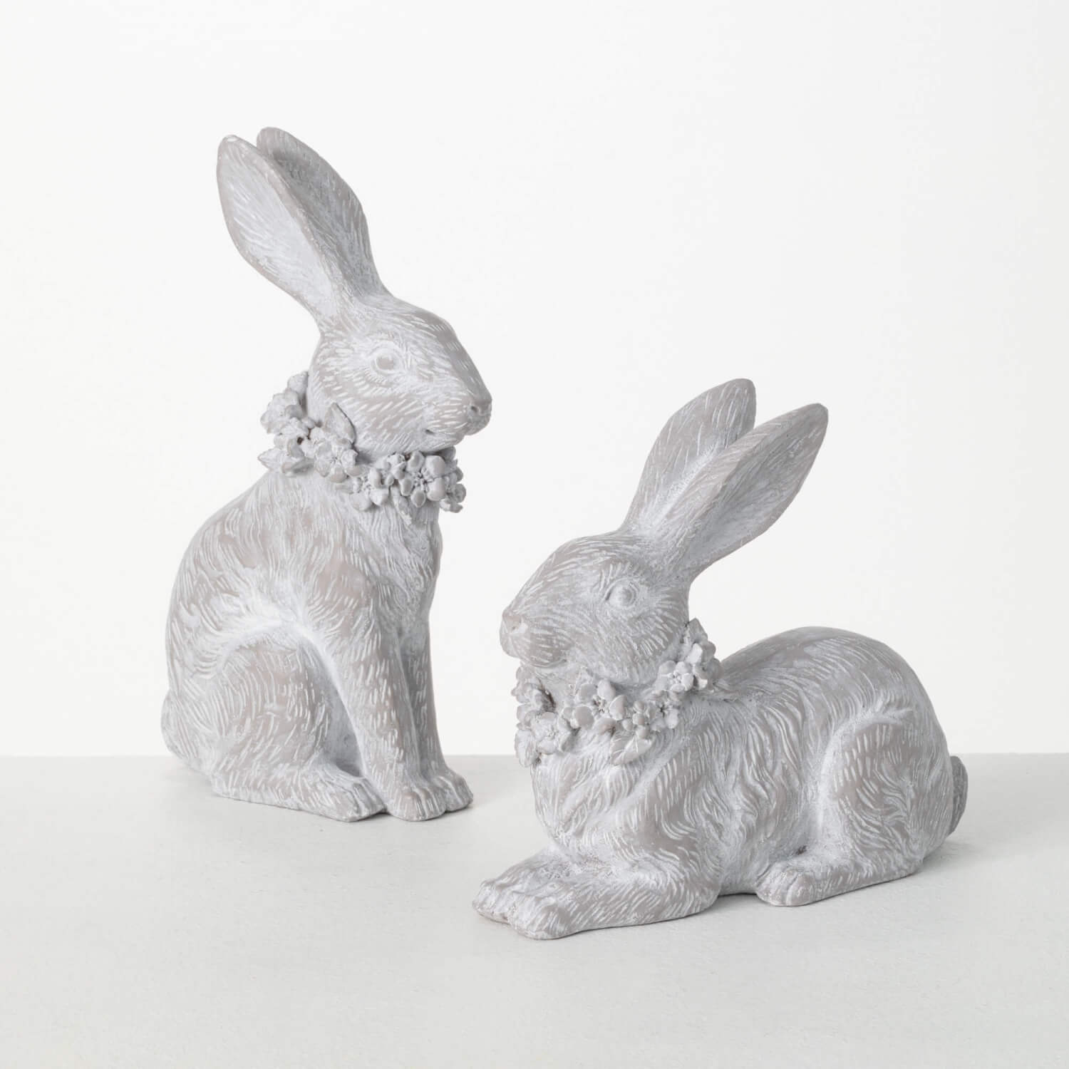Whitewashed Floral Bunny – The French Cottage