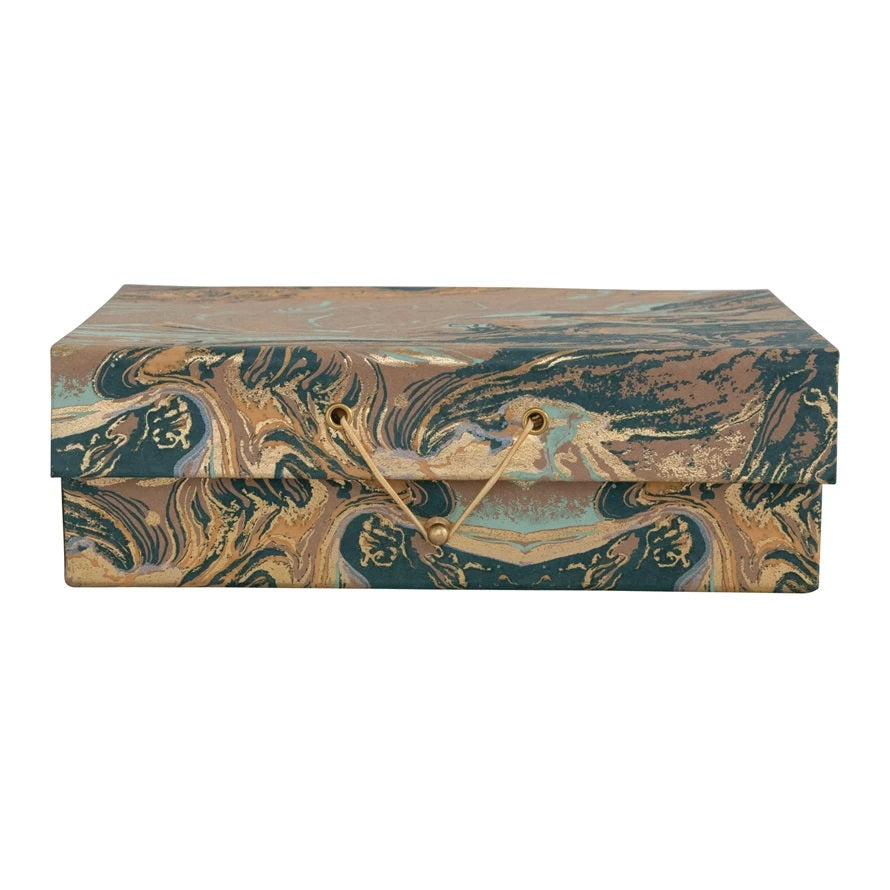 Handmade Recycled Marbled Paper Box – The French Cottage